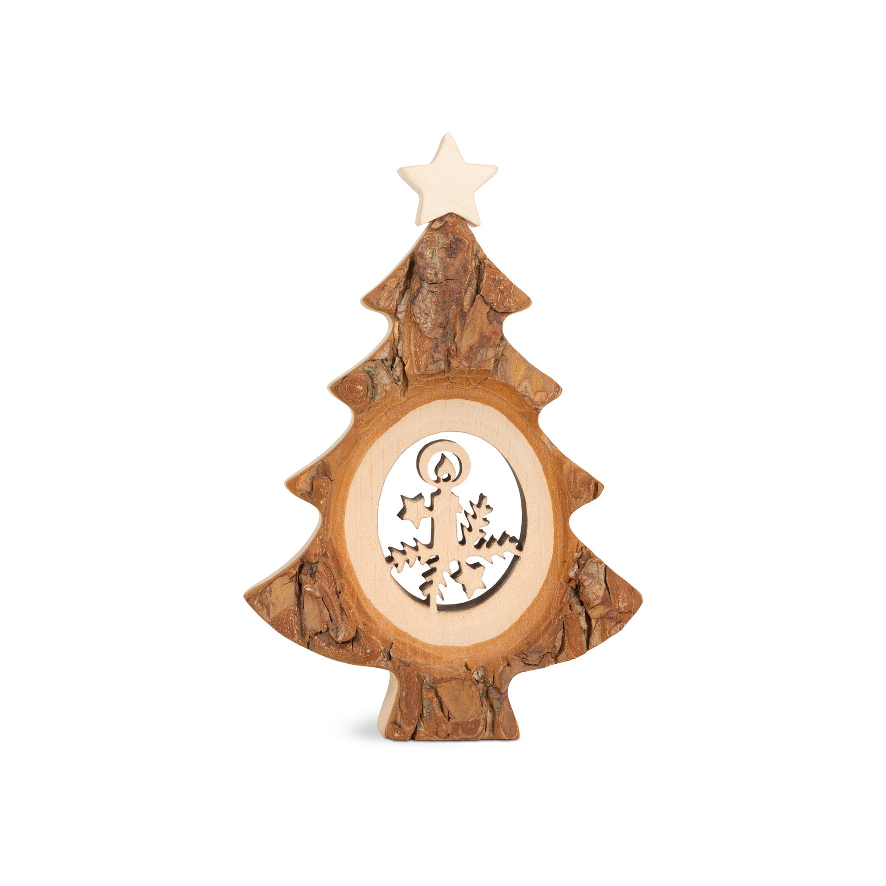 Bark Christmas Tree with laser cut motif | Oma's Haus
